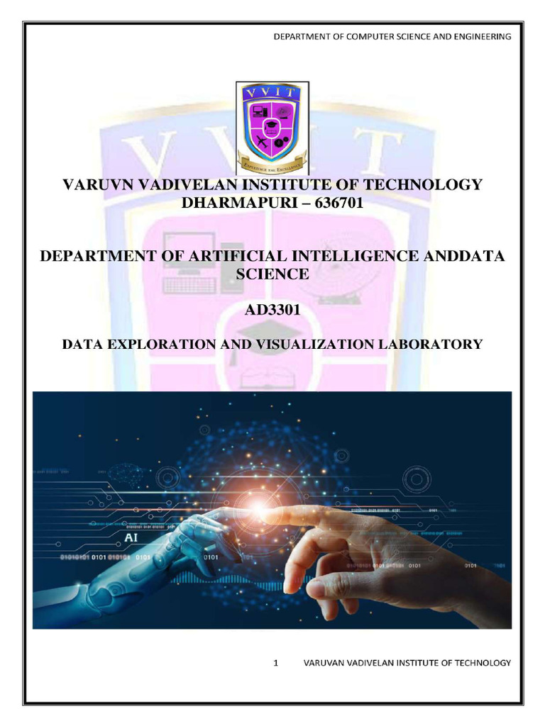 Ad3301 Data Exploration and Visualization - 01 | PDF