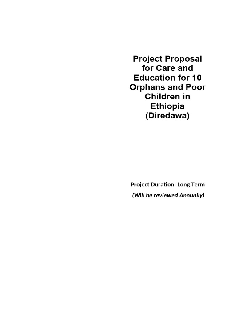 Orphanage Proposal | PDF | Poverty | Poverty & Homelessness