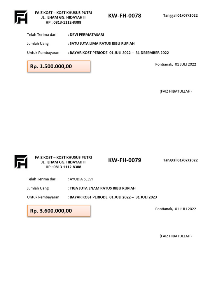 Invoice Kost | PDF