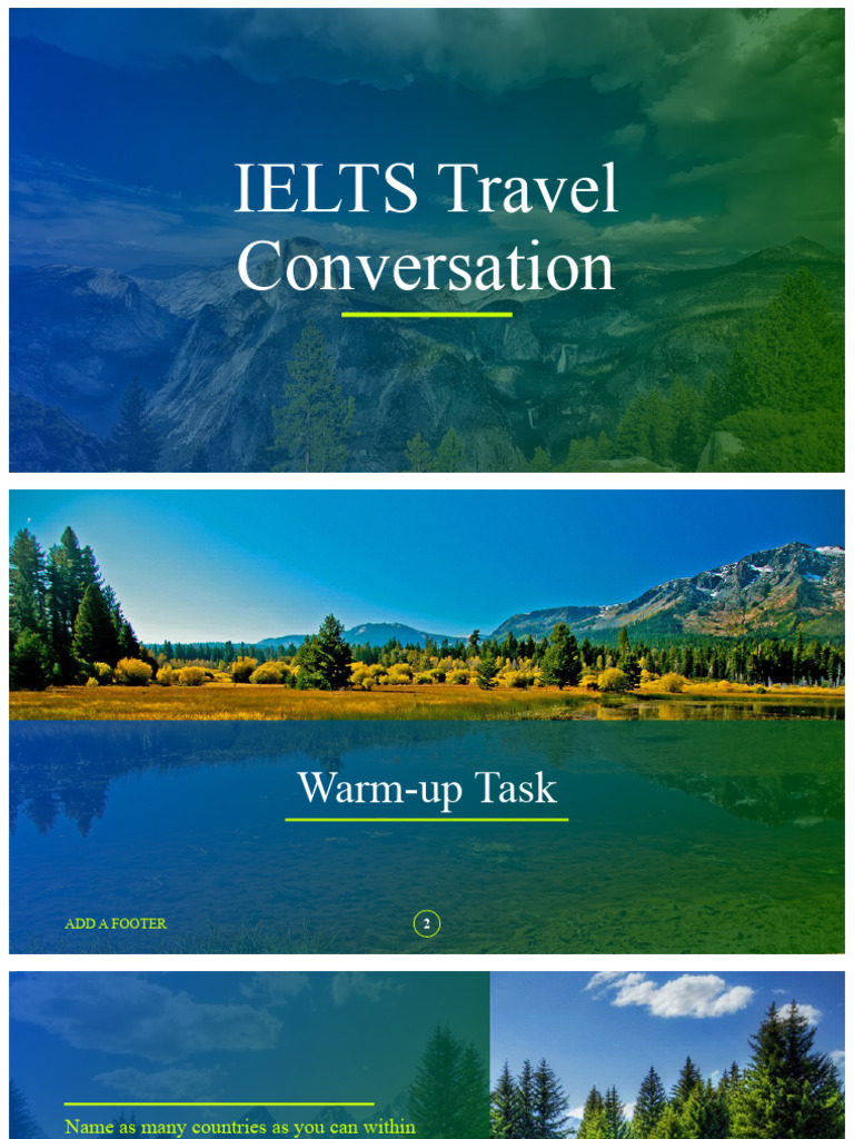 IELTS Travel Conversation Questions | PDF | Self-Improvement