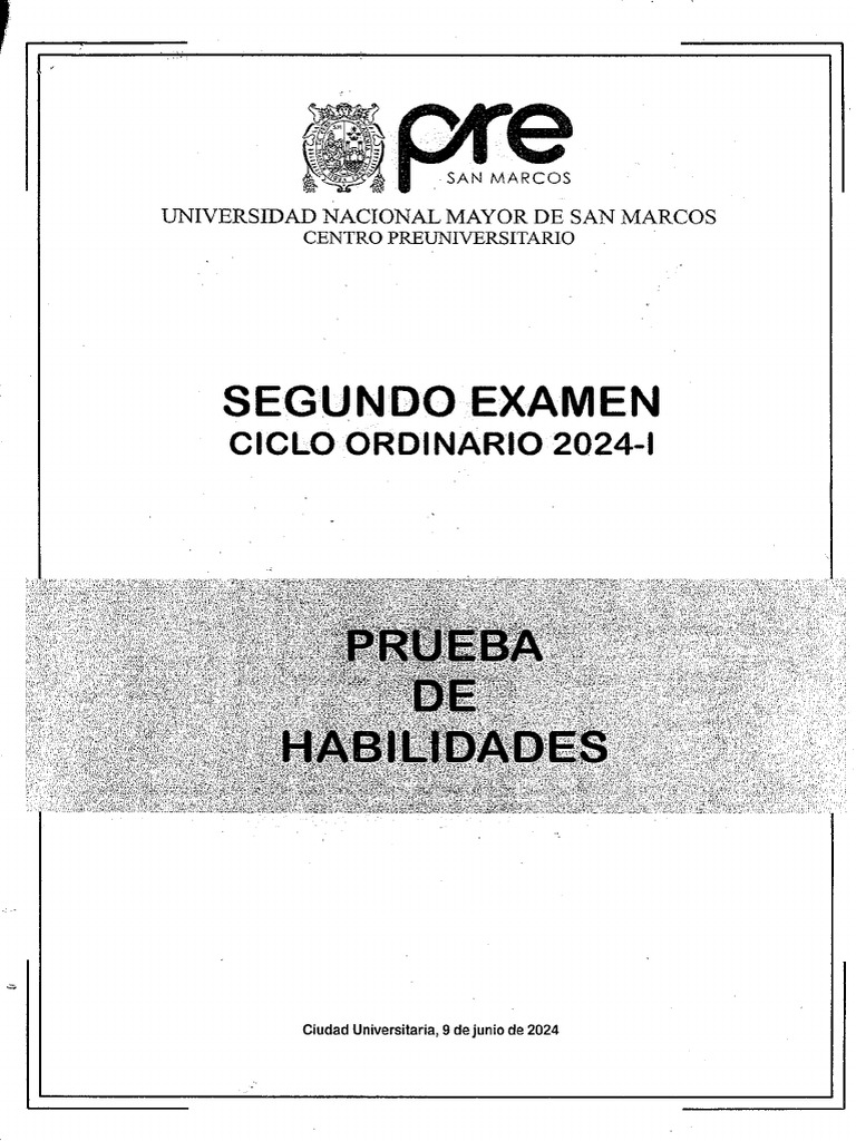 2do Examen Pre San Marcos Lima Peru | PDF