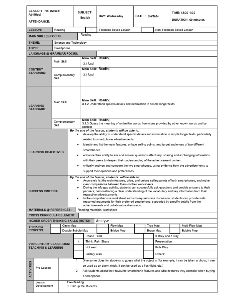 Lesson Plan - Lesson 20 | PDF | Human Communication | Learning