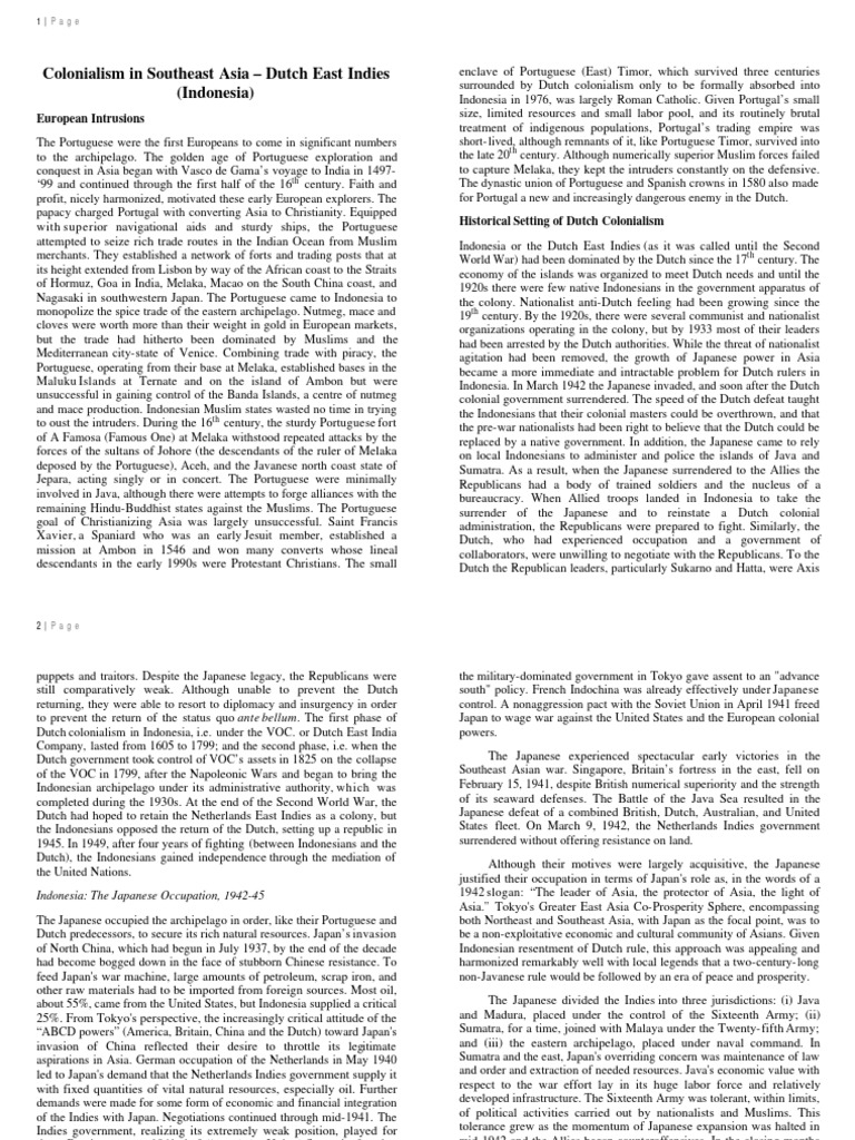 HoSEA-2. Colonialism in Southeast Asia - Dutch East Indies | PDF | Java