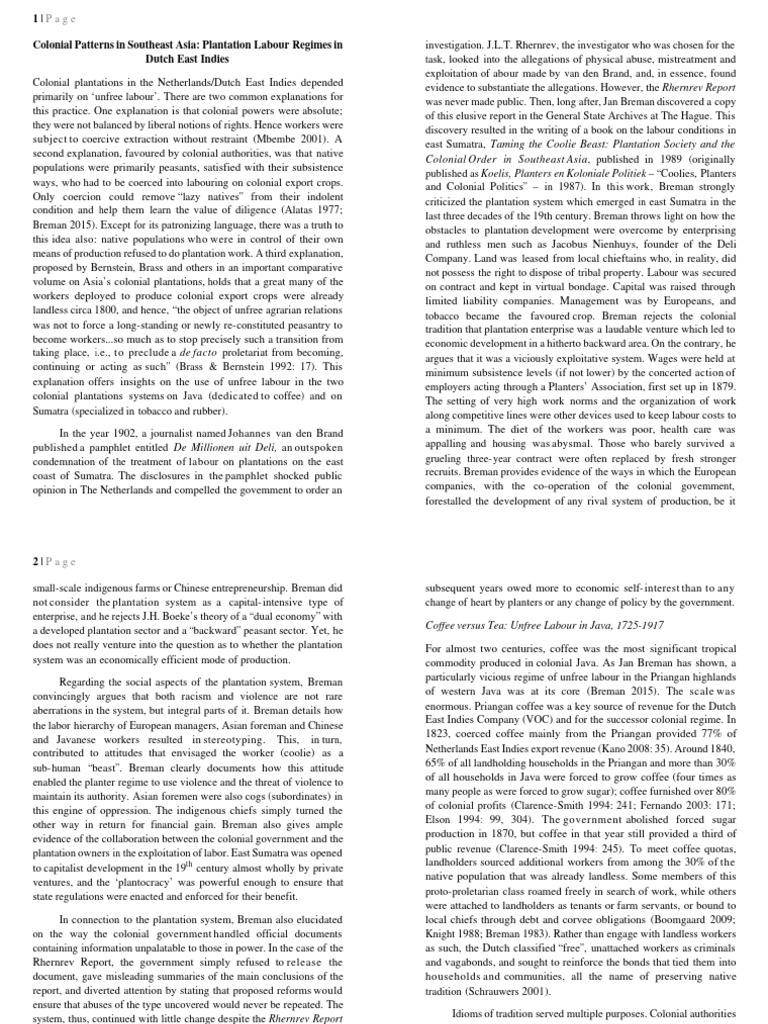 HoSEA-2. Colonial Patterns of Extraction in Dutch East Indies | PDF ...
