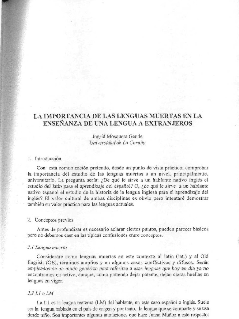 Lenguas Muertas | PDF | latín | Idioma en Inglés
