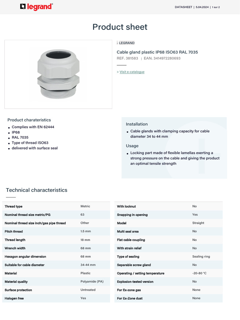 ProductSheet | PDF | Screw | Materials