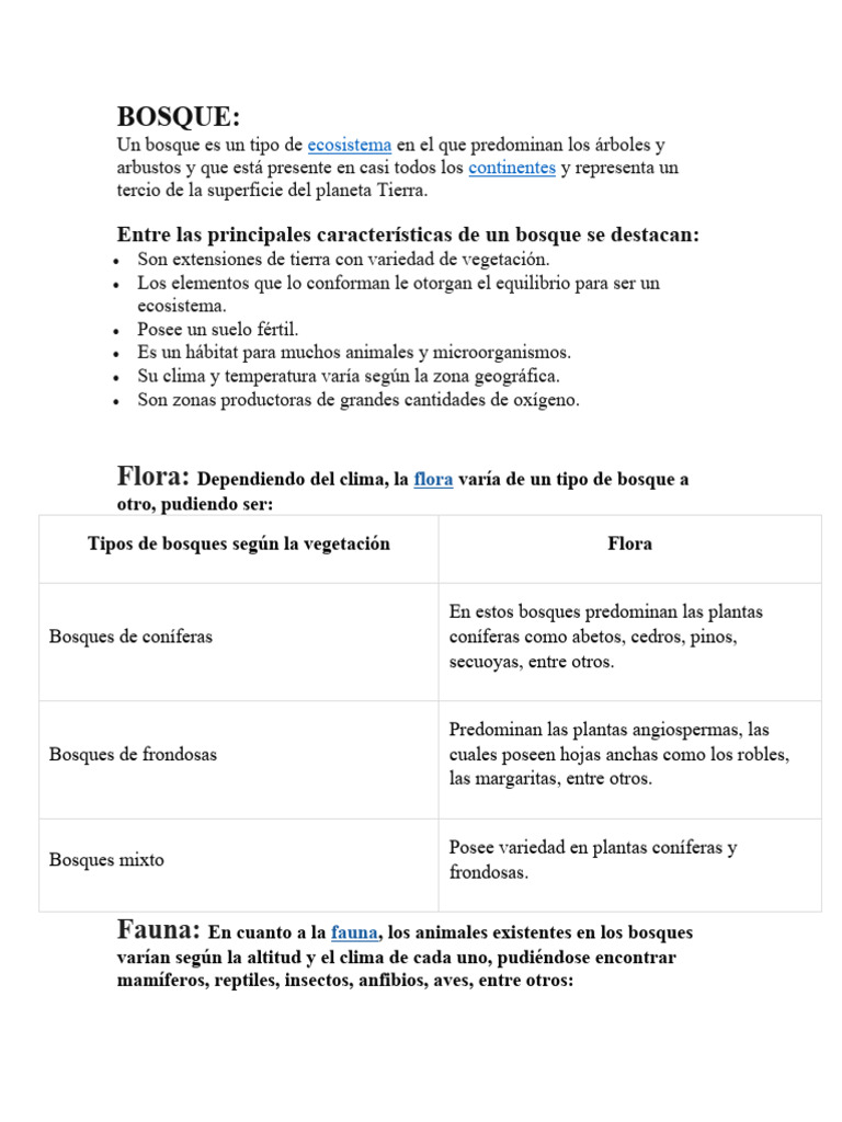 Tipos de Bosque | PDF | Los bosques | Arboles
