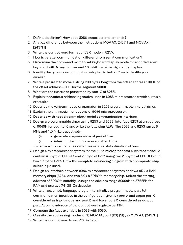 MP Question Bank 2 | PDF | Central Processing Unit | Office Equipment
