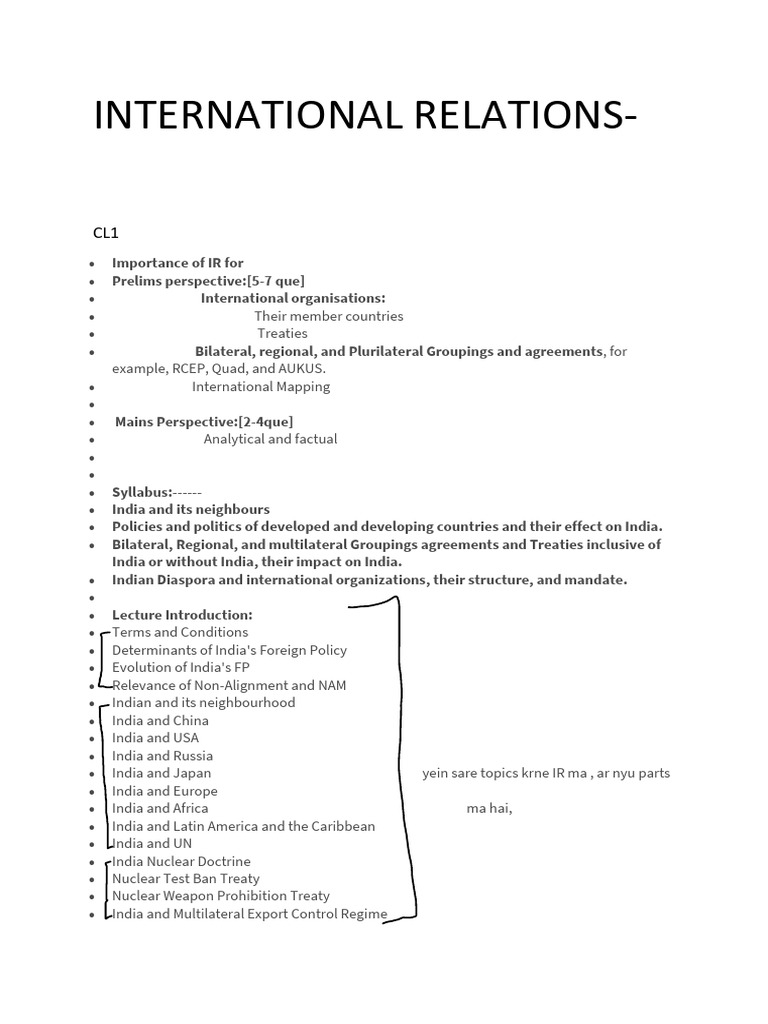 Key Concepts in International Relations | PDF | Non Aligned Movement ...