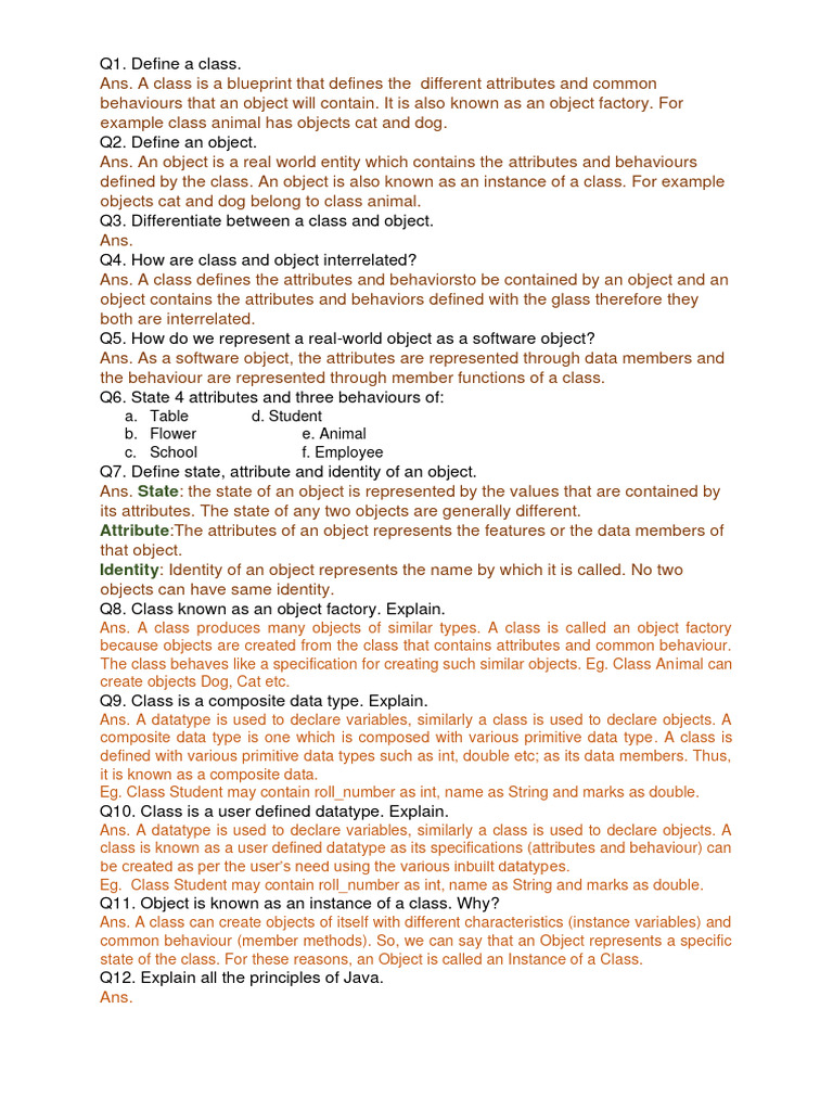 Ch1 4 Theory | PDF | Class (Computer Programming) | Inheritance (Object Oriented Programming)