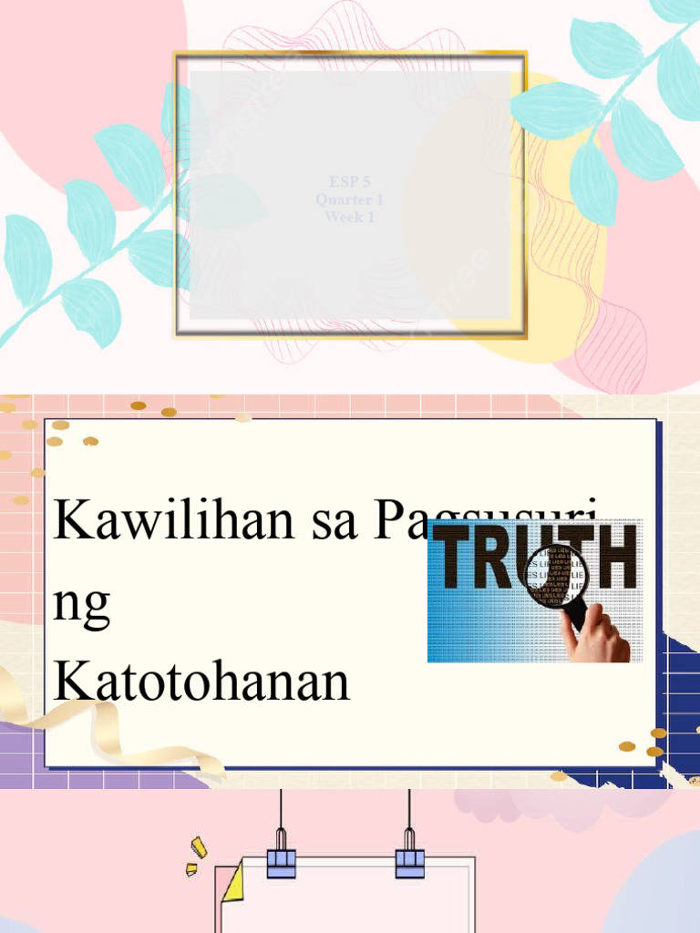 Esp 5 Quarter 1 Week 1 | PDF