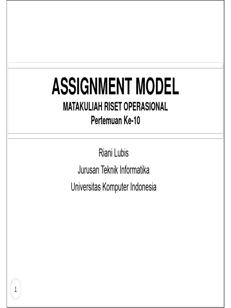 Makalah Model Penugasan | PDF