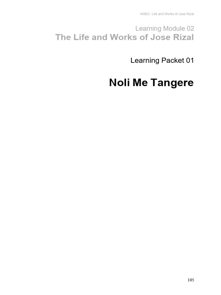 LM2 LP1 Noli Me Tangere | PDF