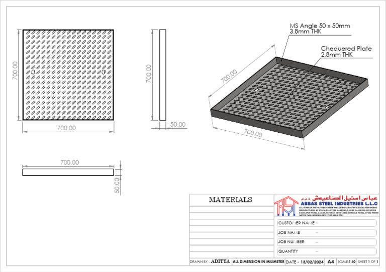 L Angle With Chequered Plate | PDF