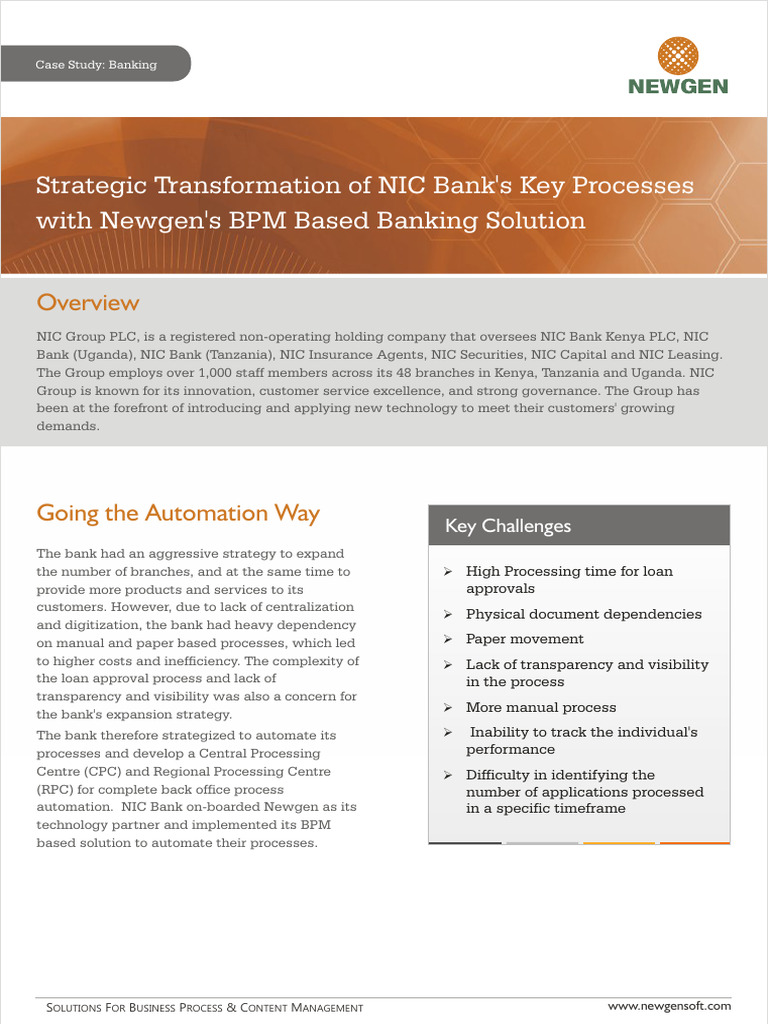 Case Study - Strategi Transformation of NIC Bank | PDF | Business ...
