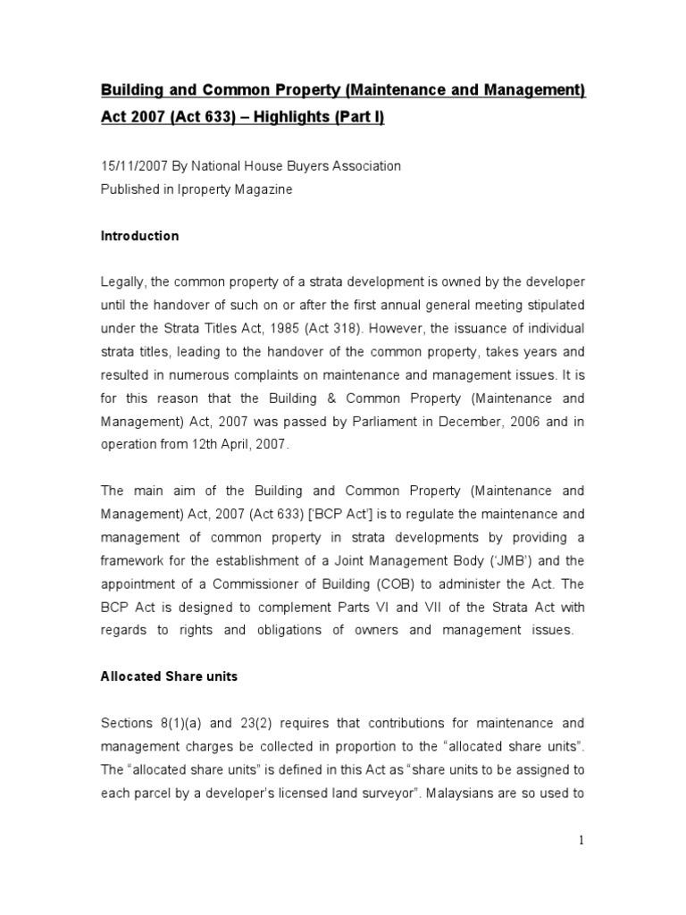 Building and Common Property Act 663 | PDF | Expense | By Law