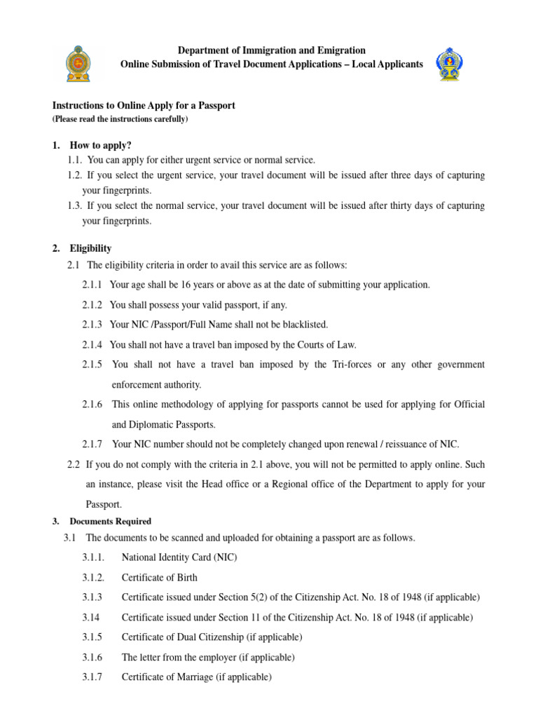 Instructions For Online TD - Local Applicants - English - 2 | PDF | Passport | Identity Document