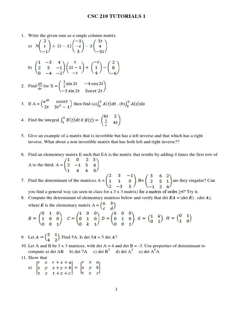 csc210 Tut - 1 | PDF