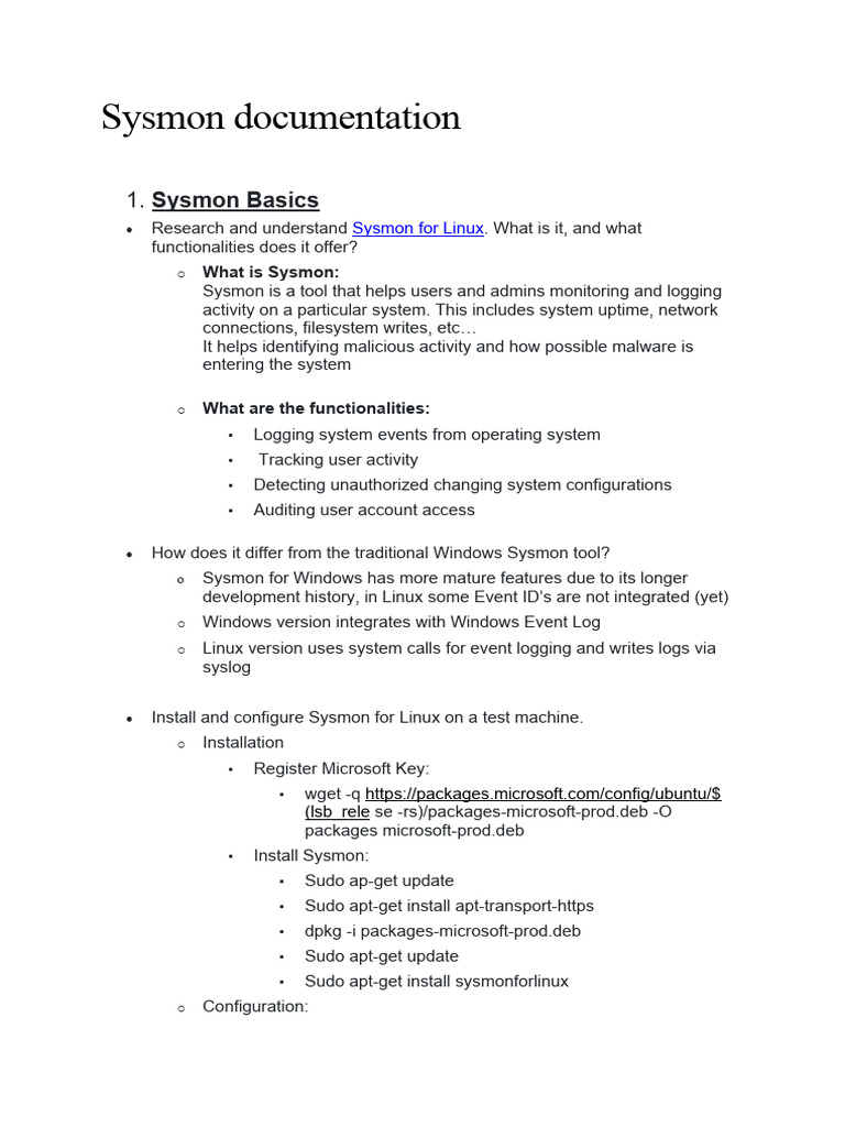 Sysmon documentation | PDF | Computer File | Microsoft Windows