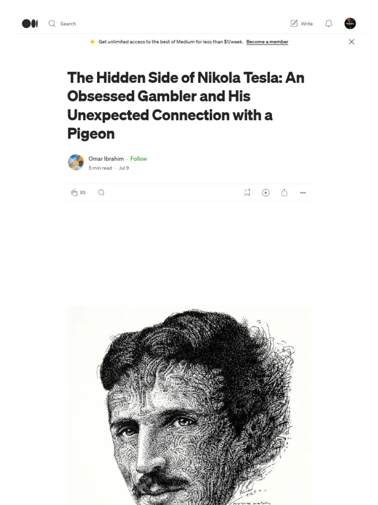 Tesla: Gambler, Genius, and Pigeons | PDF | Nikola Tesla
