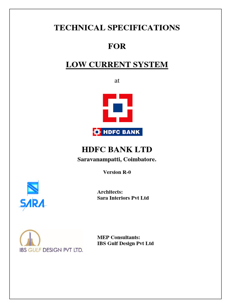 Low Current System Tender Specification r0 12062024 | PDF