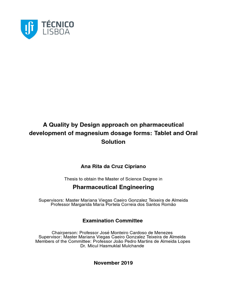 IST UL MSC Thesis | PDF | Pharmaceutical Sciences | Pharmacology
