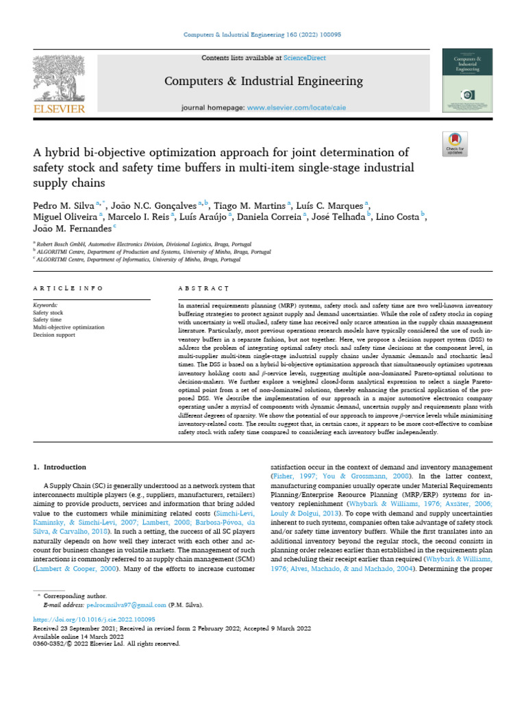 Computers & Industrial Engineering | PDF | Mathematical Optimization | Metaheuristic