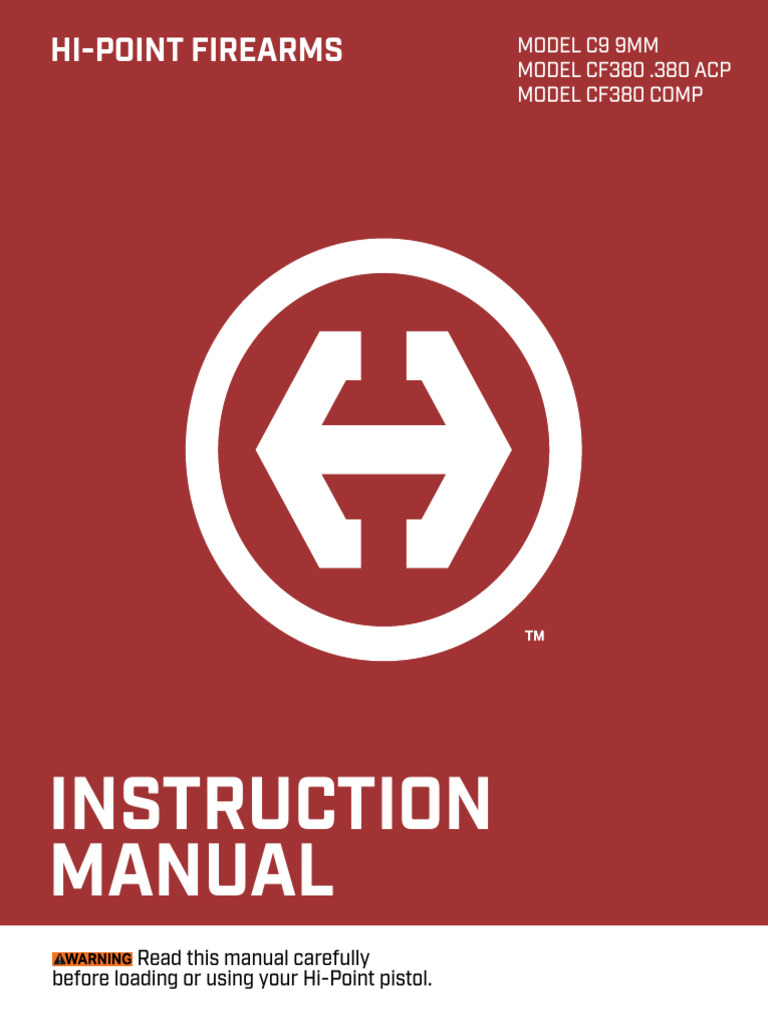 Hi-Point Pistol Instruction Manual | PDF | Cartridge (Firearms ...