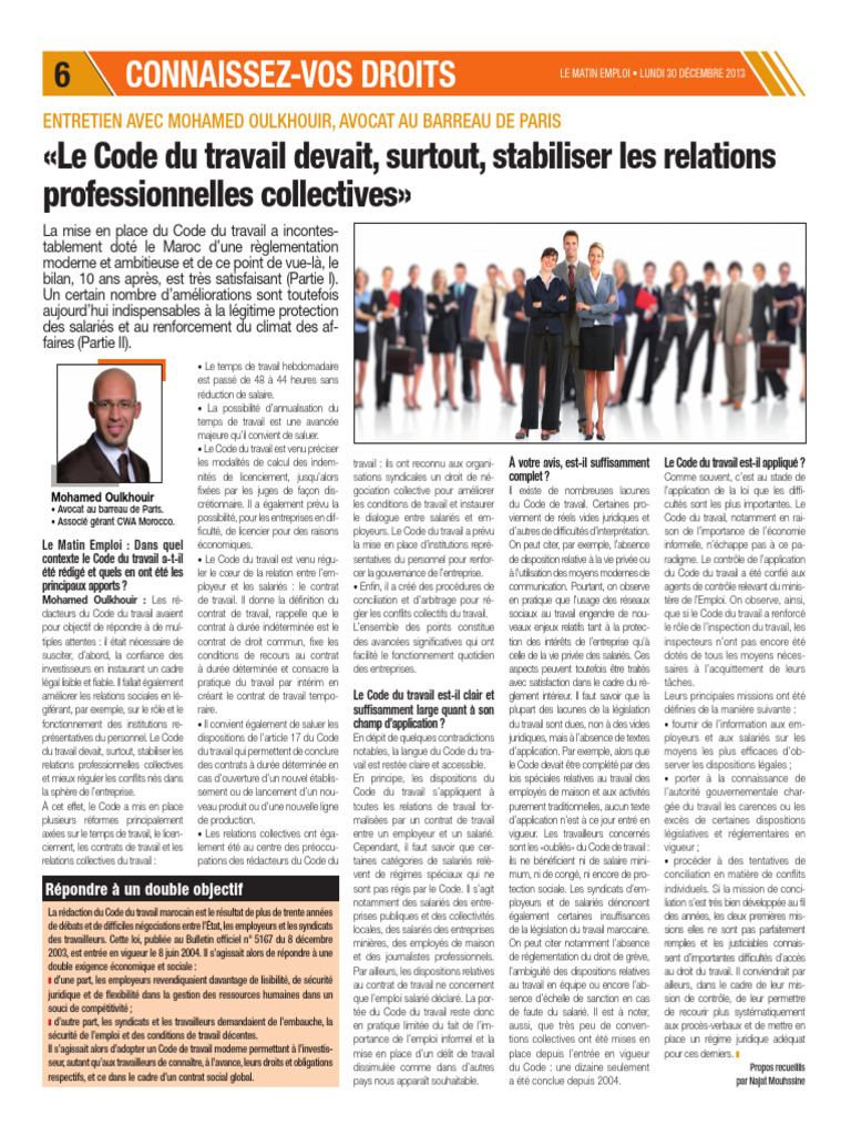 Le Code Du Travail | PDF | Travail
