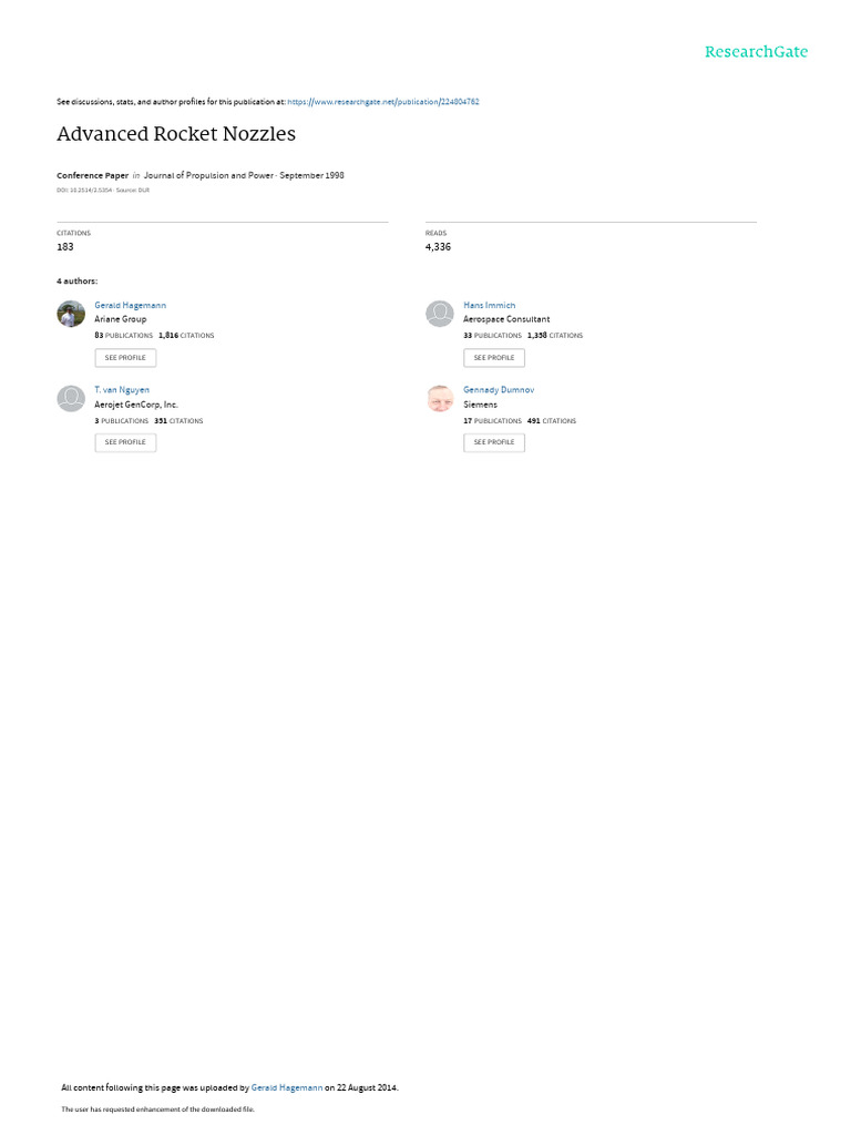 Advanced Rocket Nozzles | PDF | Rocket Engine | Rocket