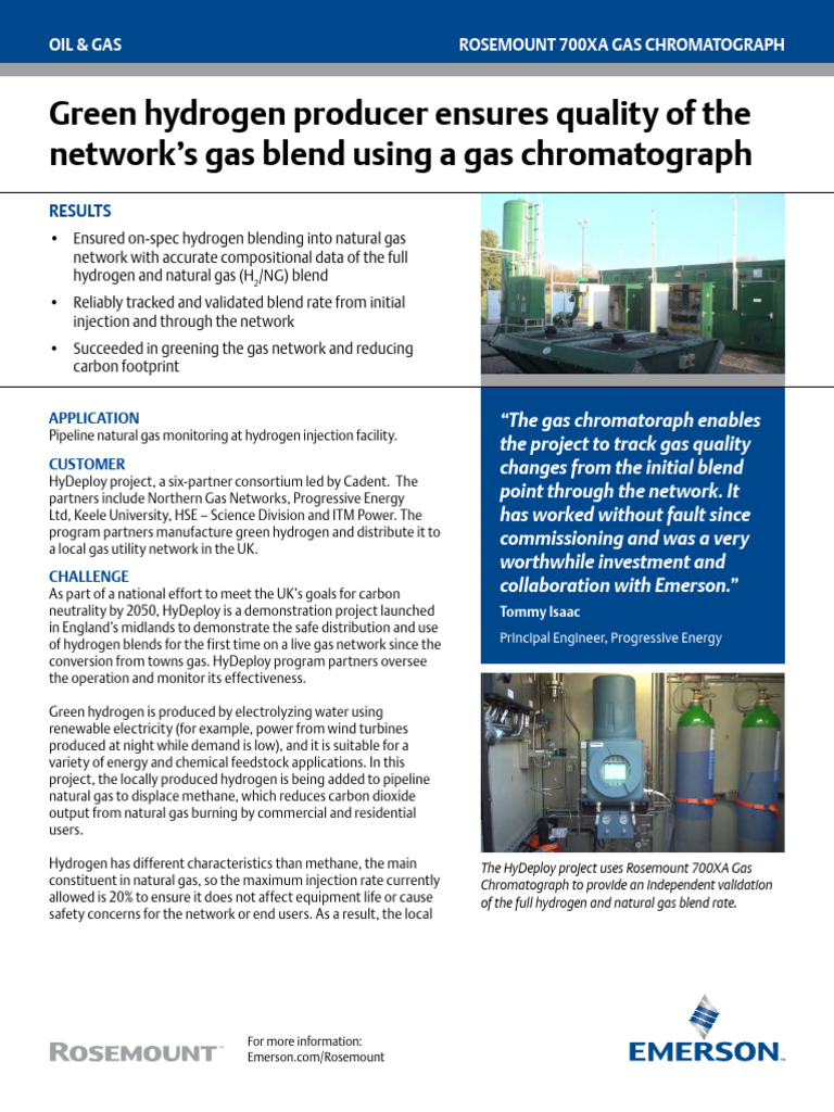 Case Study Green Hydrogen Producer Ensures Network Gas Blend Quality ...