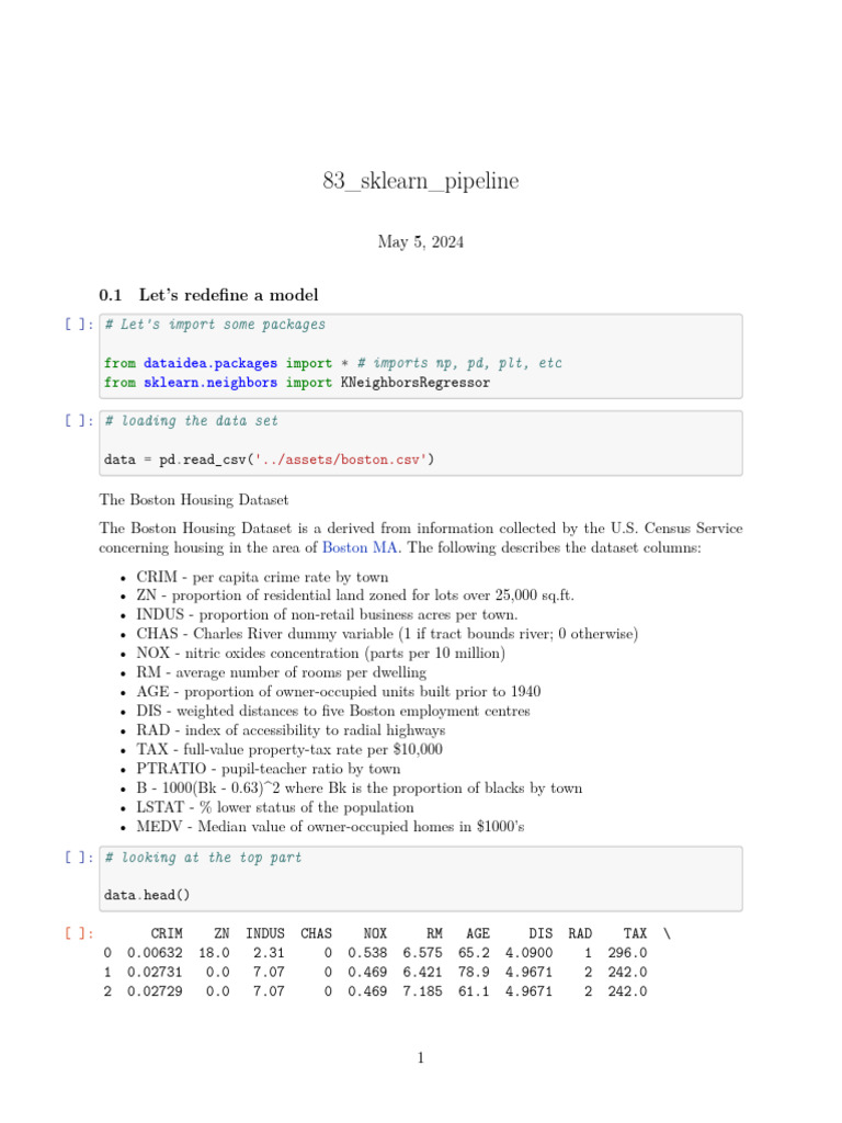 83_sklearn_pipeline | PDF | Applied Mathematics | Algorithms