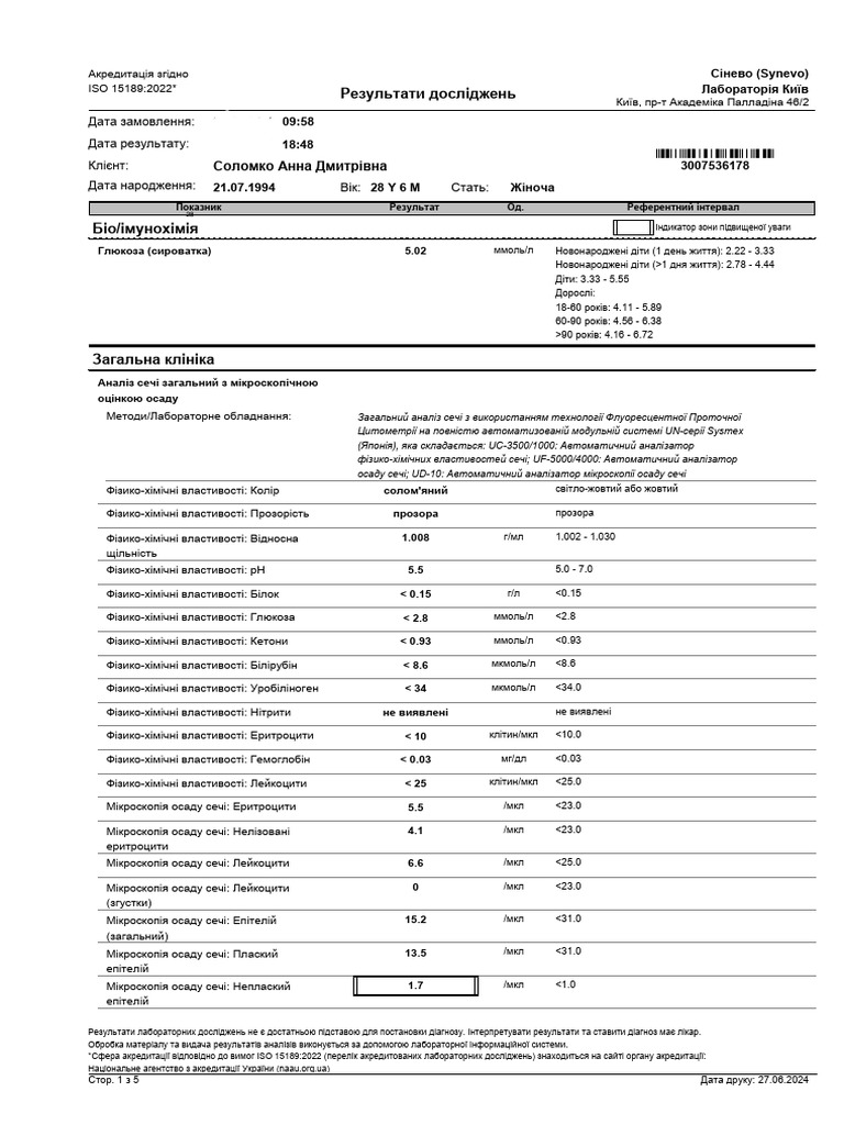 Synevo Results | PDF