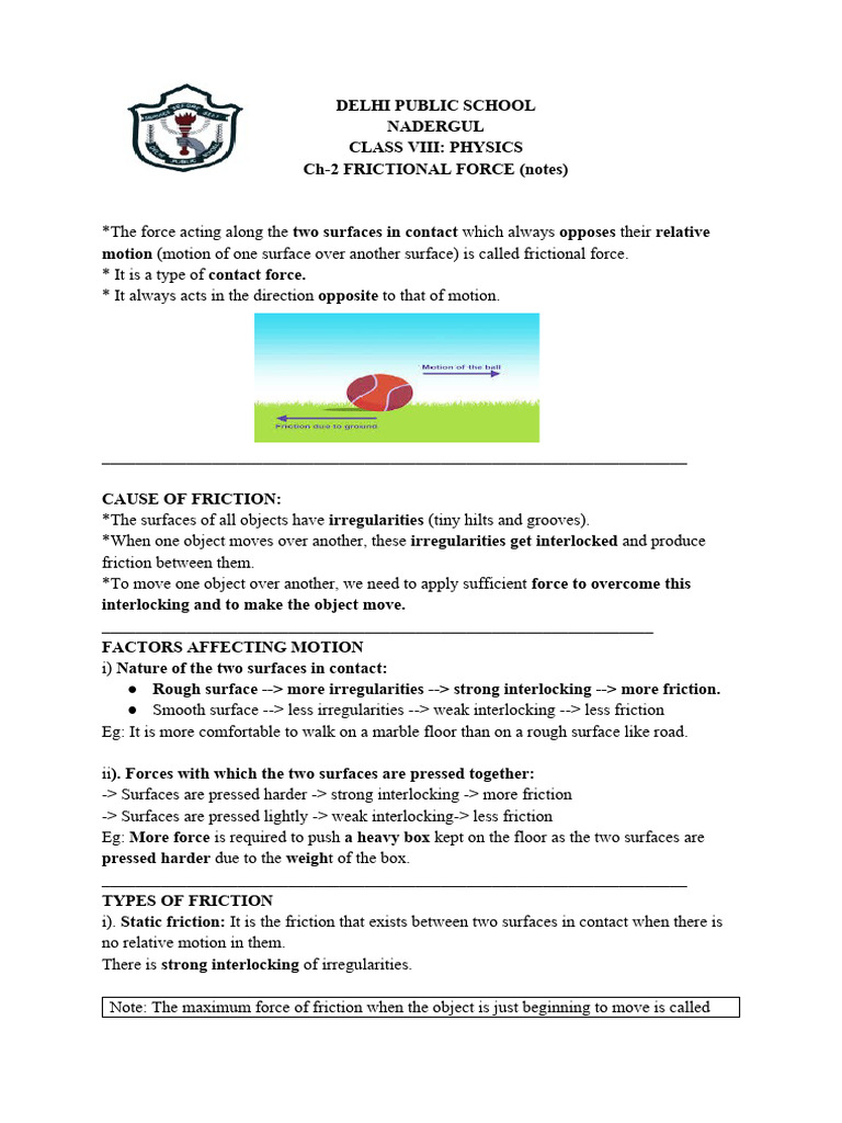 Friction Notes (7) | Download Free PDF | Friction | Force