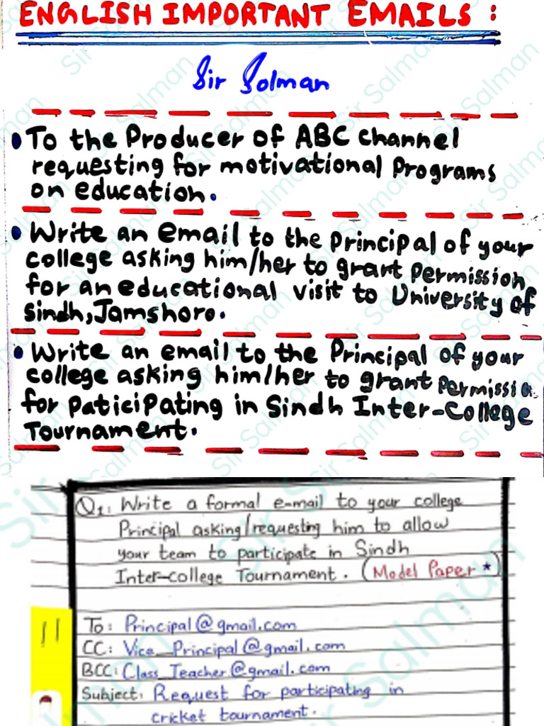 English Important Emails | PDF