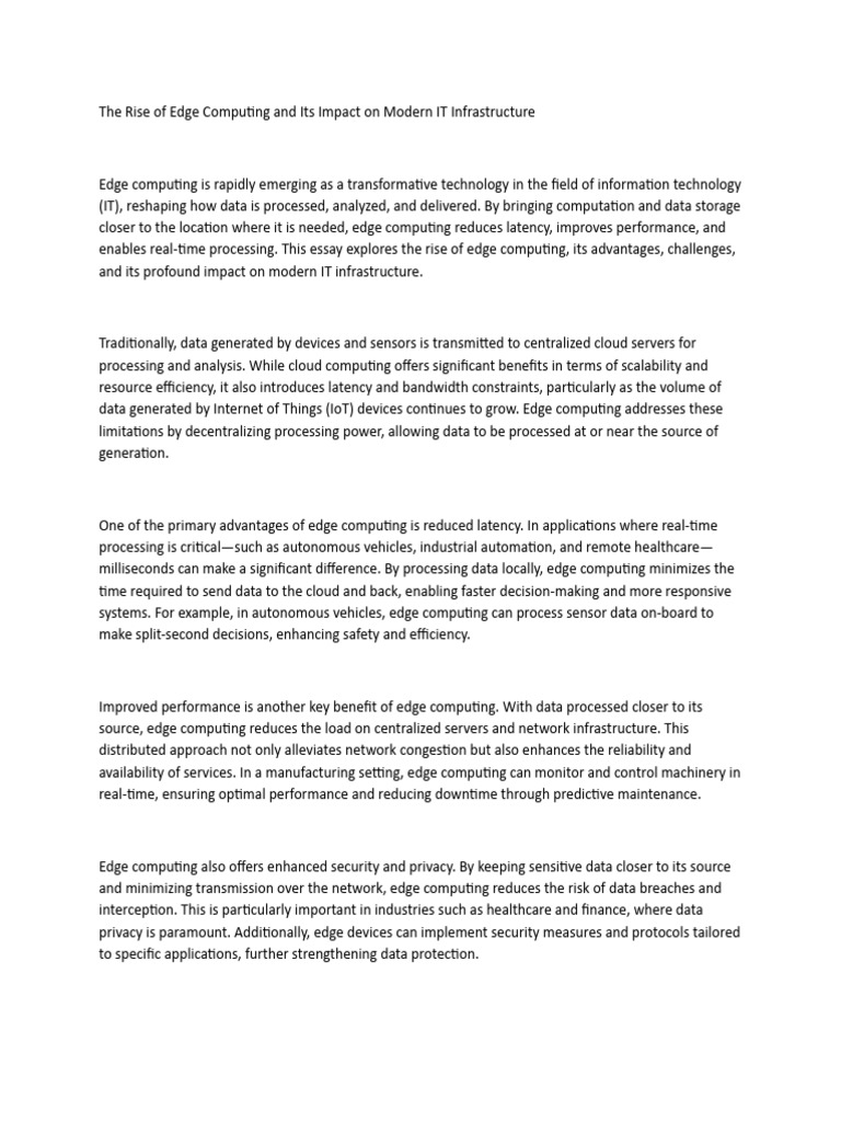The Rise of Edge Computing and Its Impact On Modern IT Infrastructure ...