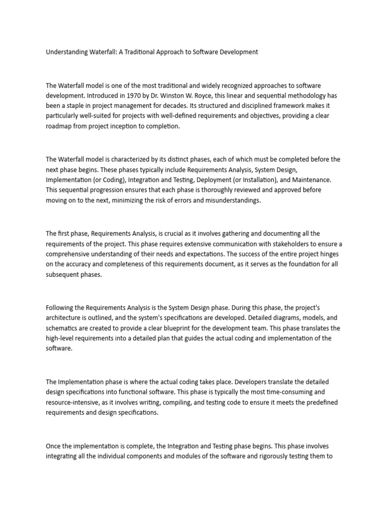 Understanding Waterfall | Download Free PDF | Software Development Process | Computer Engineering