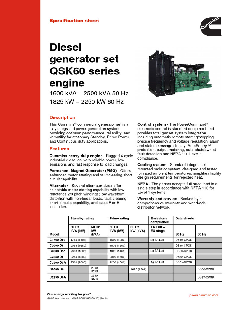 Grupo Gerador Cummins Dcco c2250 d6 A 68bf64c867 | PDF | Electric ...