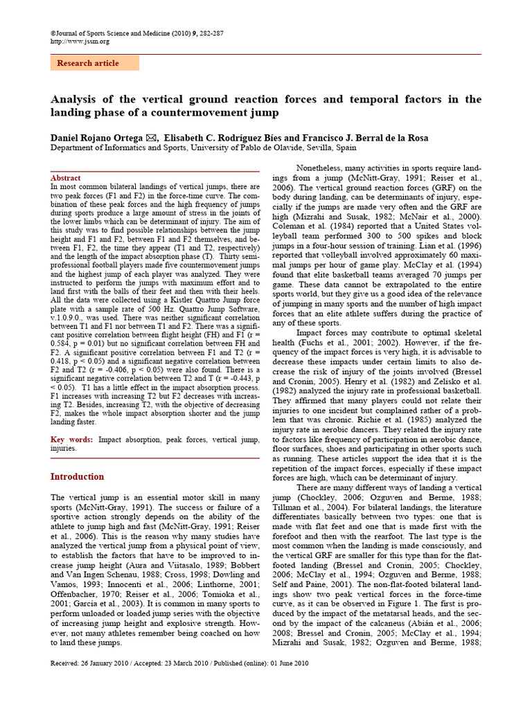 2010 - Analysis of GRF in CMJ | PDF