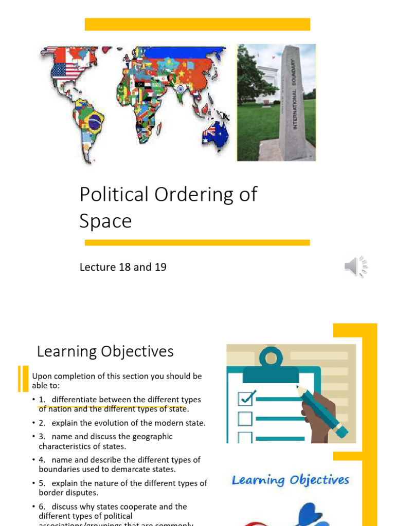 Lecture 18 & 19 Political Ordering of Space | PDF | State (Polity) | Nation