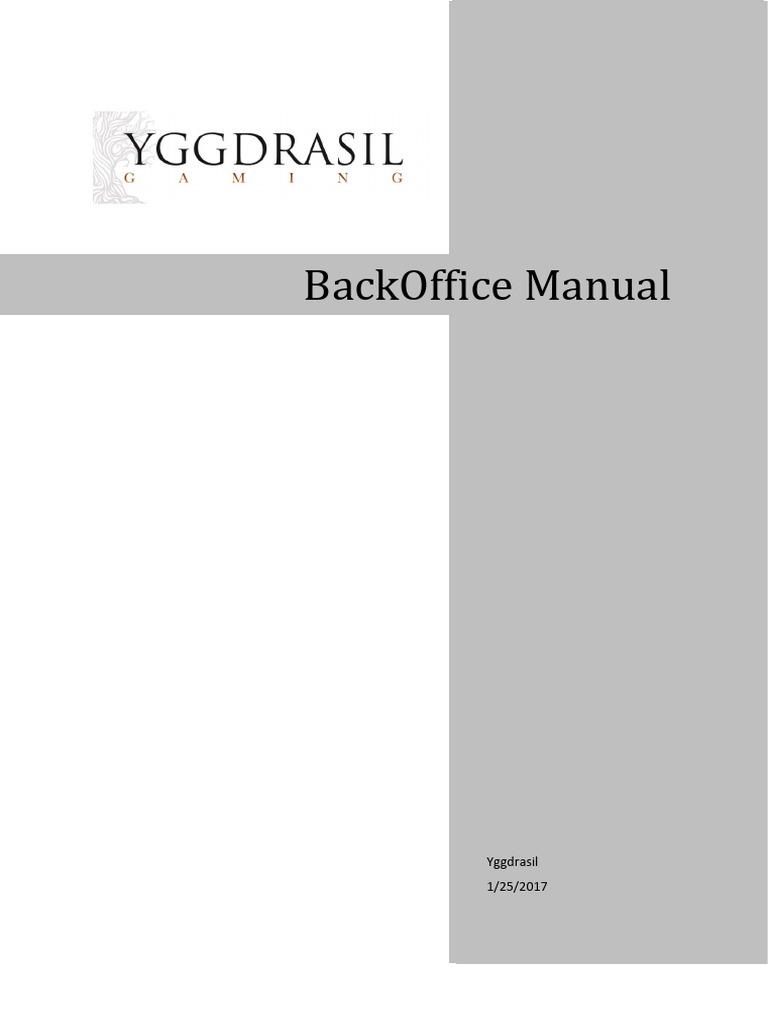 Yggdrasil Backoffice Manual | PDF | Gambling | Statistics