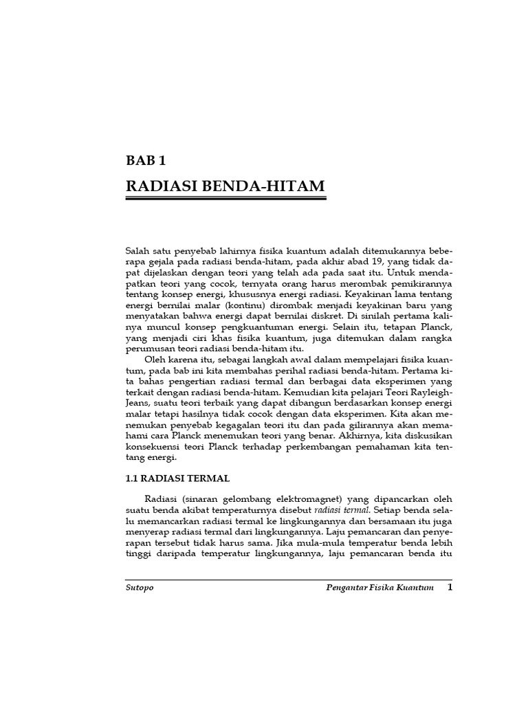 BAB 1. Radiasi Benda Hitam | PDF