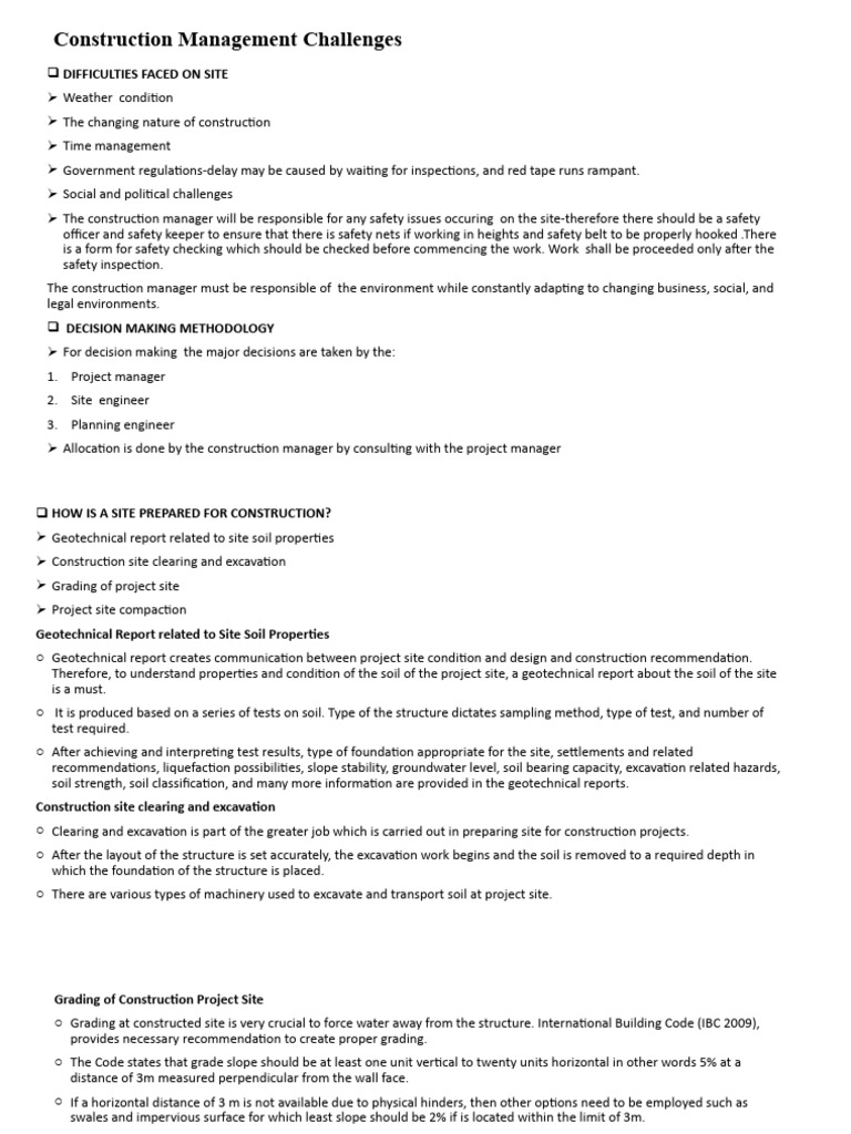 Roles and Responsibilities of A Construction Manager | PDF ...
