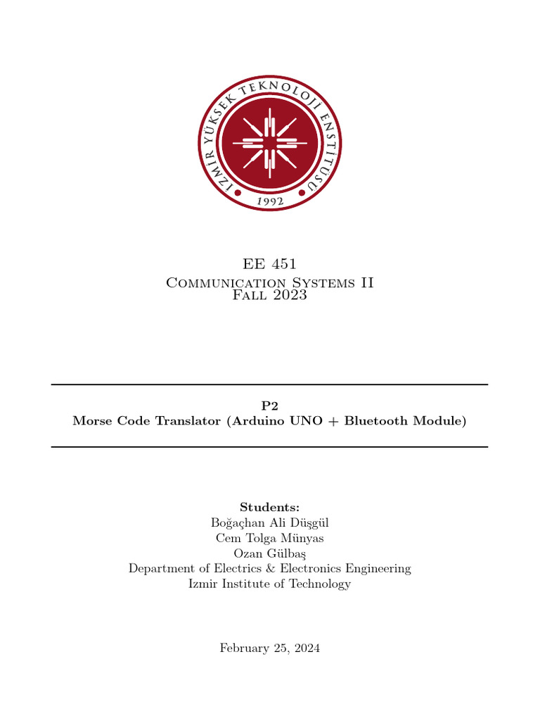 Mors Code Translator with Arduino | PDF | Code | Bluetooth