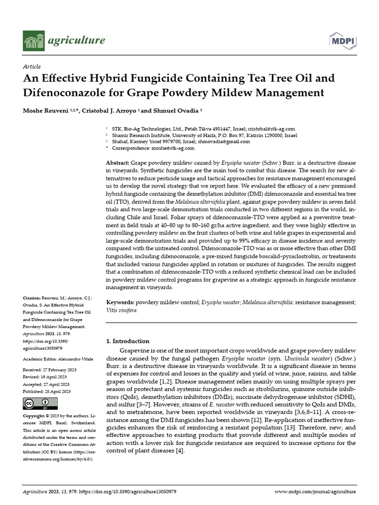 An Effective Hybrid Fungicide Containing Tea Tree | PDF | Grape