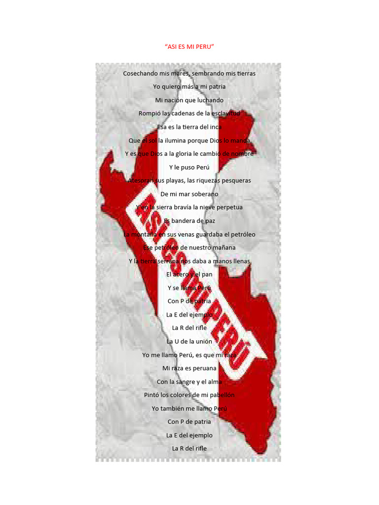 Orgullo y riqueza de mi Perú | PDF | Poesía