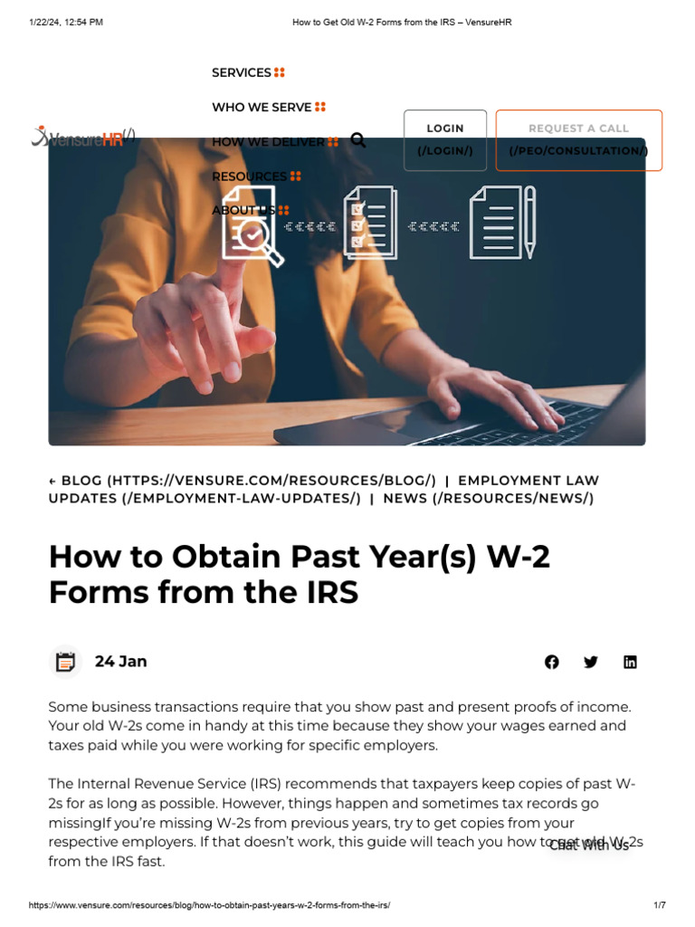 W-2 Forms From The IRS - VensureHR | PDF | Irs Tax Forms | Internal Revenue Service