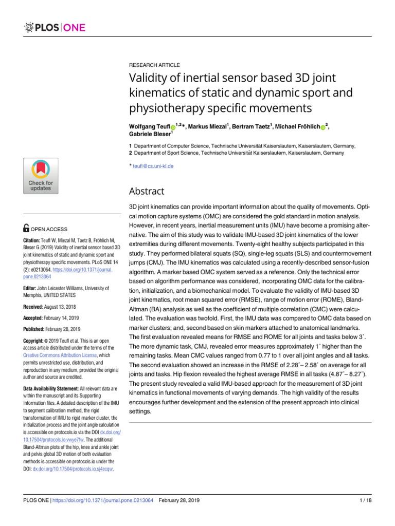 Validity Of Inertial Sensor Based 3d Joint Pdf Anatomical Terms Of