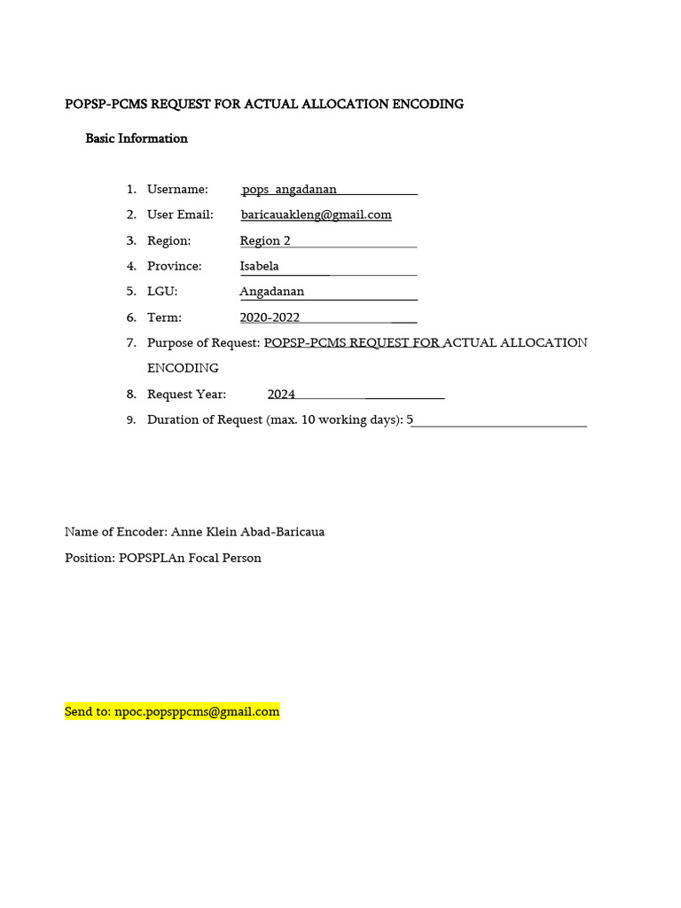 POPS Template Annex 2 | PDF