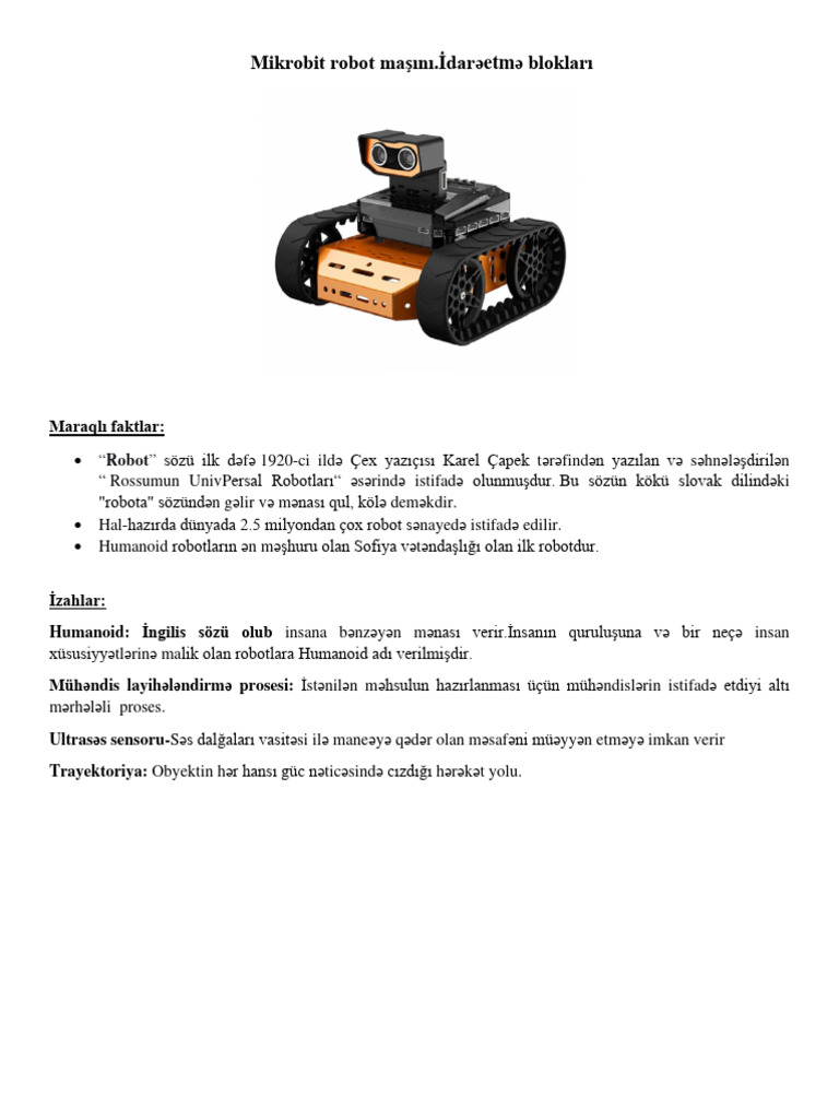 STEAM Mikrobit Robot Maşını | PDF